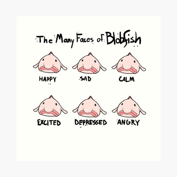 "The Many Faces of Blobfish" Art Print for Sale by Upstart | Redbubble