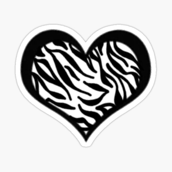 "Zebra Print Heart "Wild Hearts"" Sticker by felicedacowgurl | Redbubble
