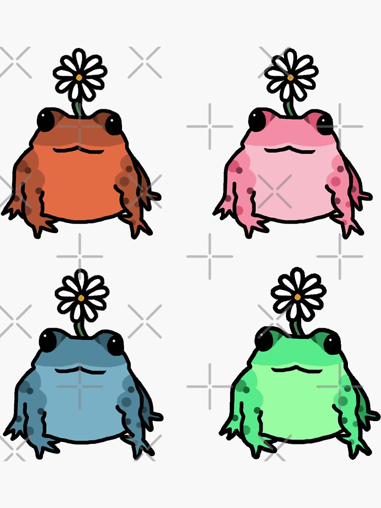 "Daisy Frog Sticker Pack" Sticker for Sale by melouker | Redbubble