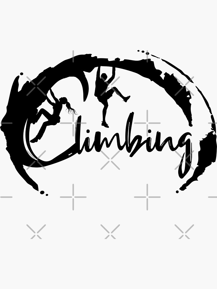 "Rock climbing lettering with climber and female climber climbing gift ...