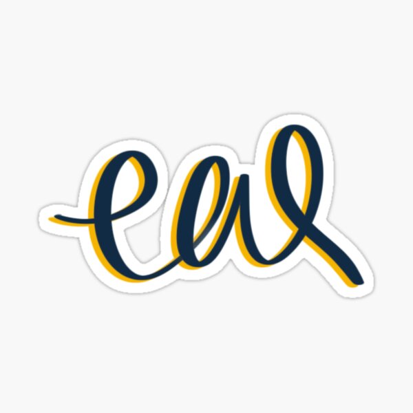 "Cal Cursive Lettering" Sticker by sydneyw745 | Redbubble