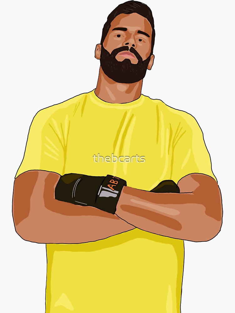 "Alisson Becker Liverpool Illustration " Sticker for Sale by thebcarts ...