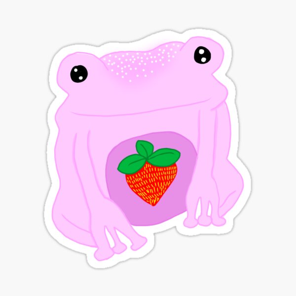 "Strawberry Frog" Sticker for Sale by vaeriiia | Redbubble