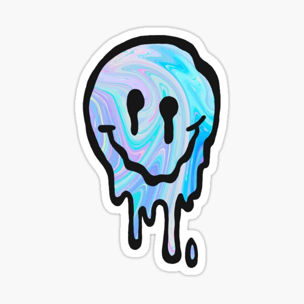 "Drippy smiley face" Sticker by Gracebello | Redbubble
