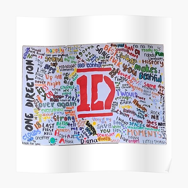 "every 1d song" Poster for Sale by mariadadawalla | Redbubble