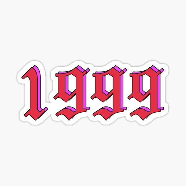 "'1999' Sticker" Sticker for Sale by camillacscott | Redbubble
