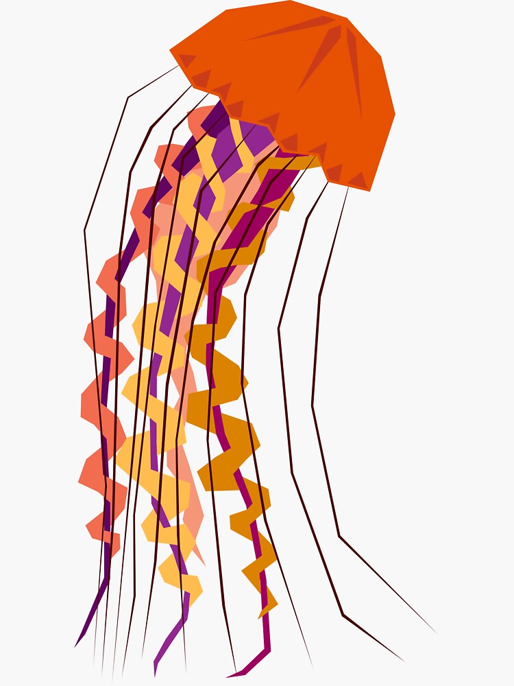 "Jellyfish Geometric Art" Sticker for Sale by WildByNature | Redbubble