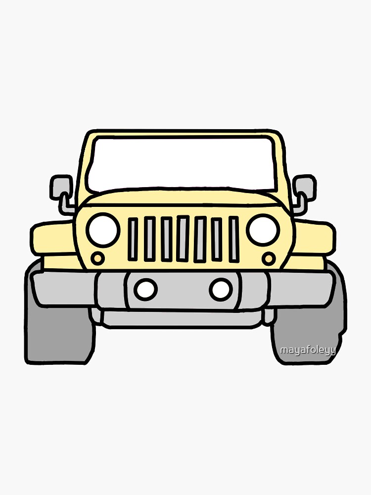 "Yellow Jeep " Sticker by mayafoleyy | Redbubble