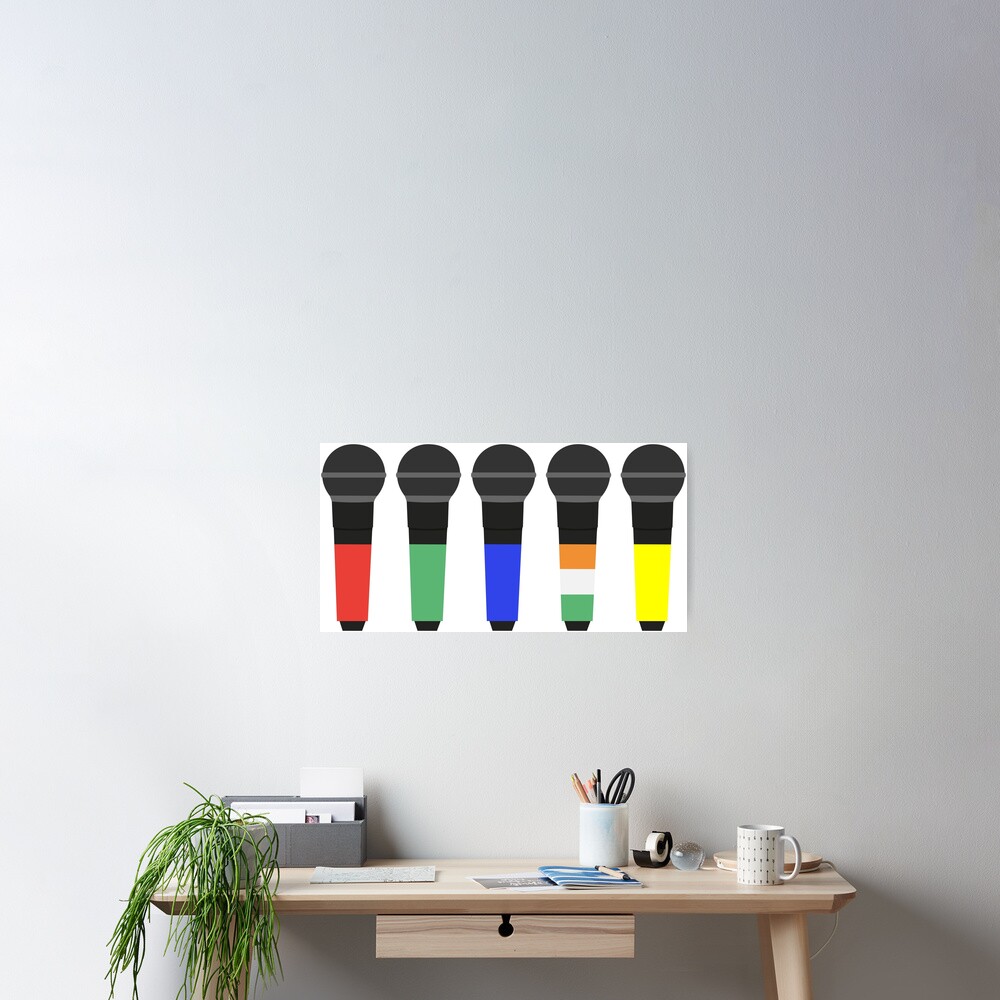 "one direction microphone colors" Poster by disneysminnie | Redbubble