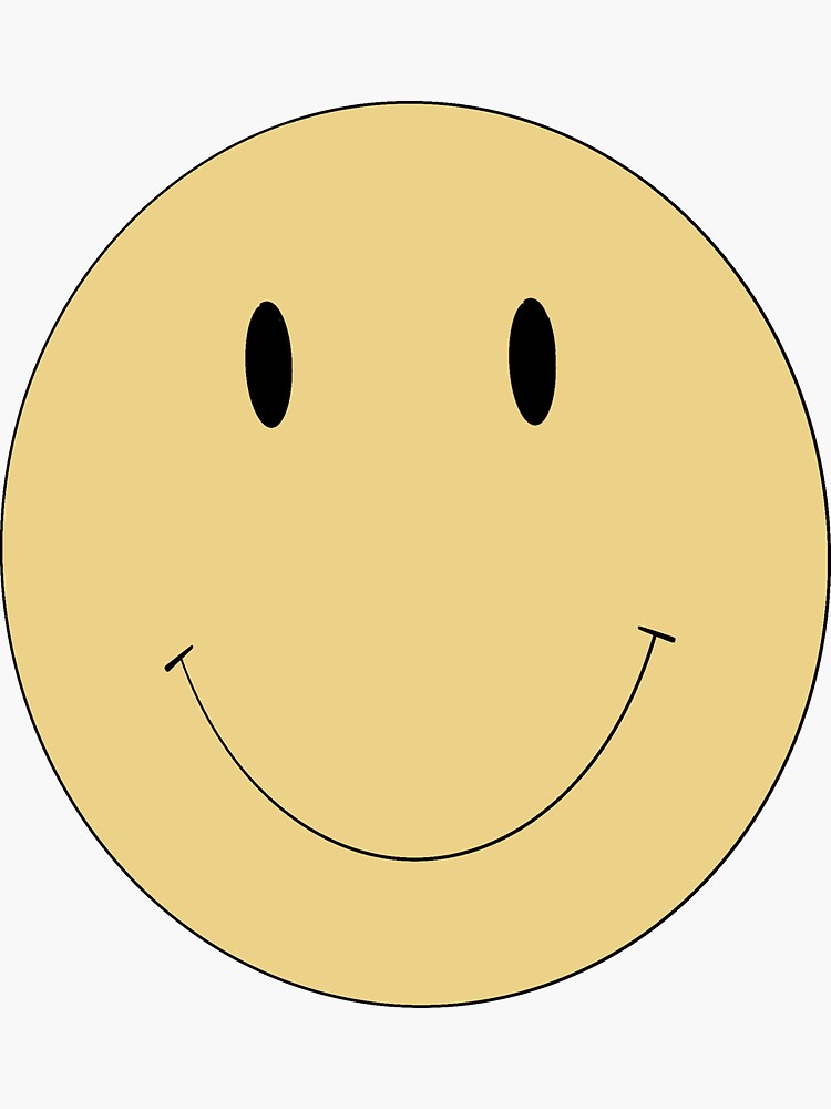 "yellow smiley face sticker " Sticker by shainamgn | Redbubble
