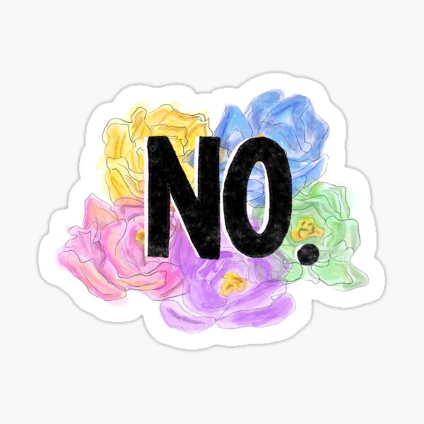 "NO sticker :)" Sticker by sakina-nathoo | Redbubble