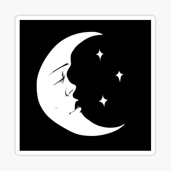 "Sleeping moon" Sticker by Rcon323 | Redbubble