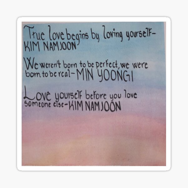 "BTS Quotes" Sticker by JB-K-STAN | Redbubble