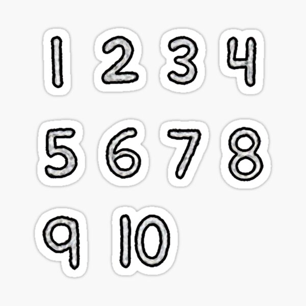 "Sticky Numbers 1-10 " Sticker for Sale by DailyDesigns- | Redbubble