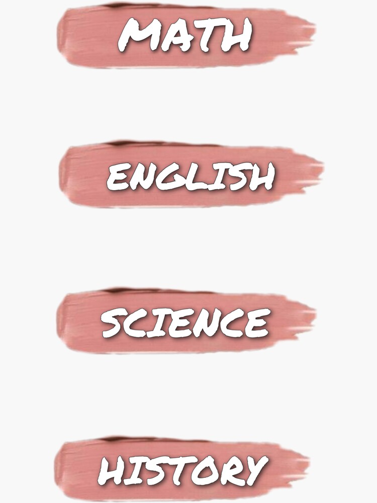 "School subject aesthetic sticker pack" Sticker by Lexiliz | Redbubble
