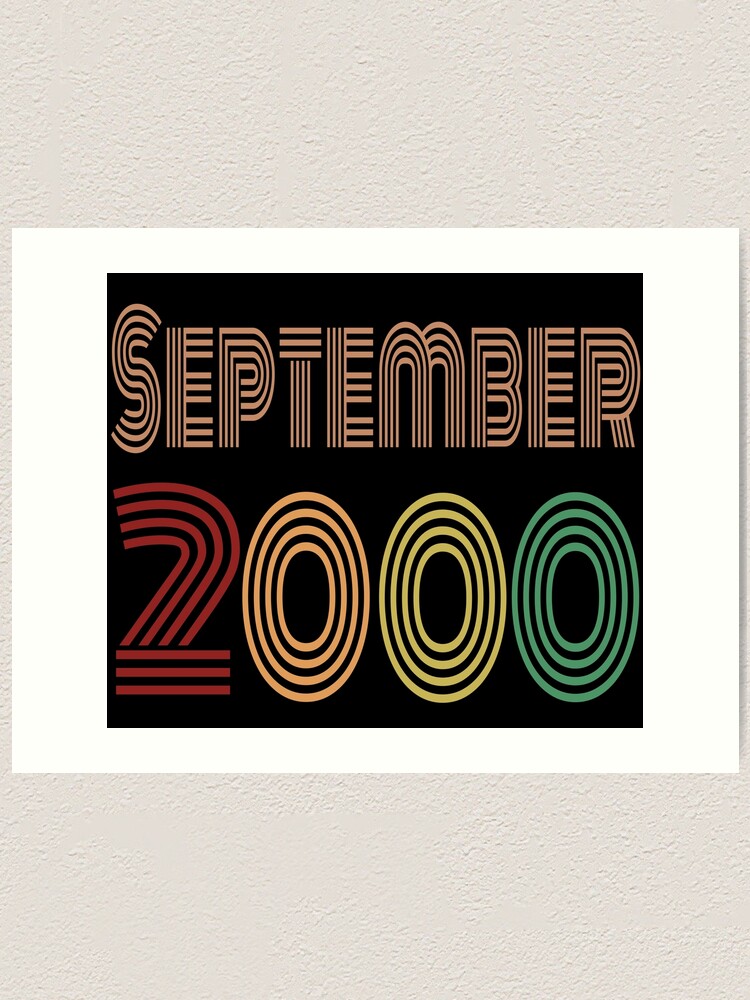 "Happy 20th Birthday, Happy twenties Anniversary, September 2000" Art ...