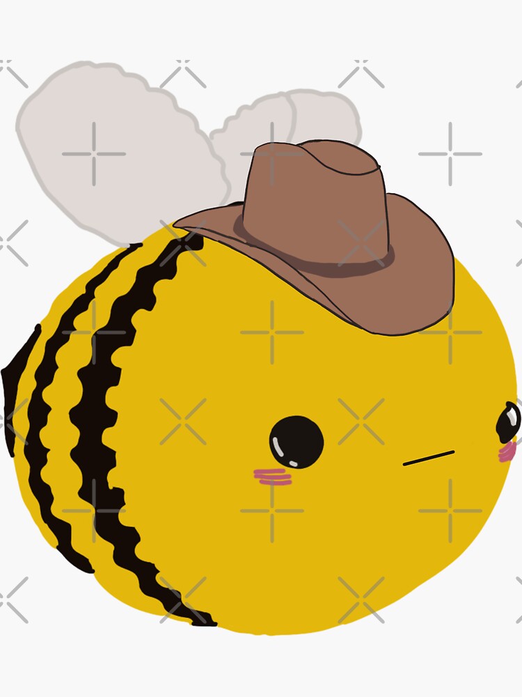 "grumpy bee with cowboy hat " Sticker by ashlyngawel | Redbubble