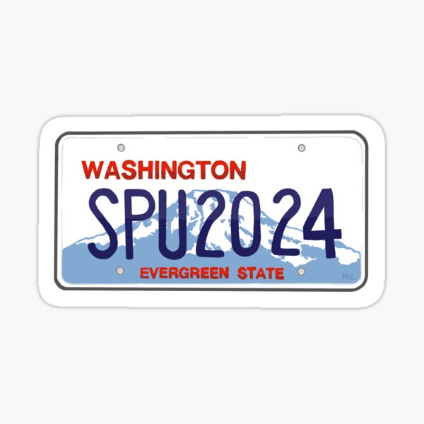 "Seattle Pacific University (SPU) 2024 License Plate" Sticker by rcyers ...