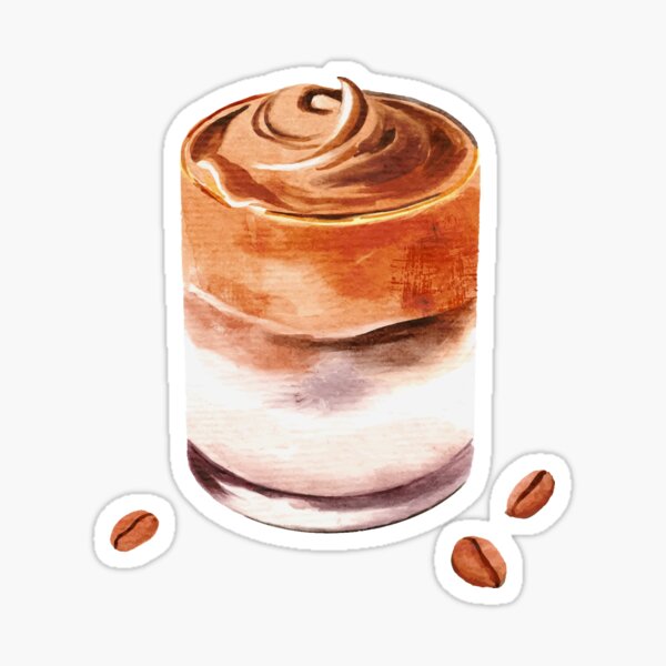 "Dalgona Coffee" Sticker for Sale by NiftyTrinket | Redbubble