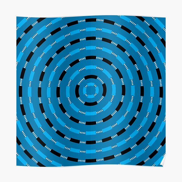 "Circular Bullseye Pattern no.1 Blue with Alternating Cyan and Black ...