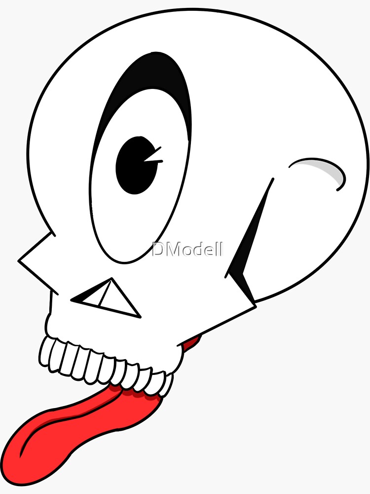 "Goofy Skull Art/Sticker Design" Sticker for Sale by DModell | Redbubble