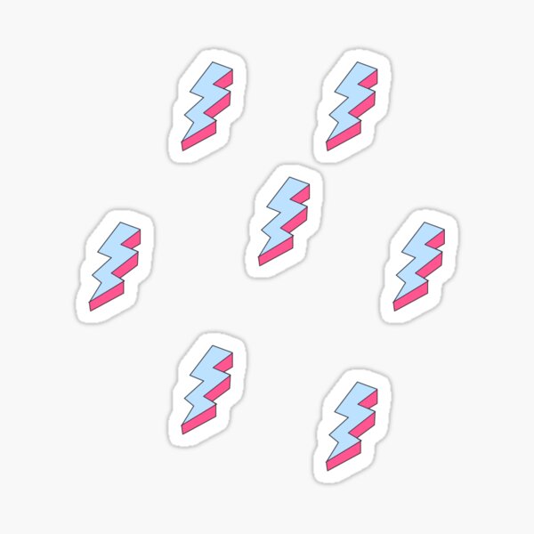 "blue and red lightning bolt sticker pack" Sticker by reikomat | Redbubble
