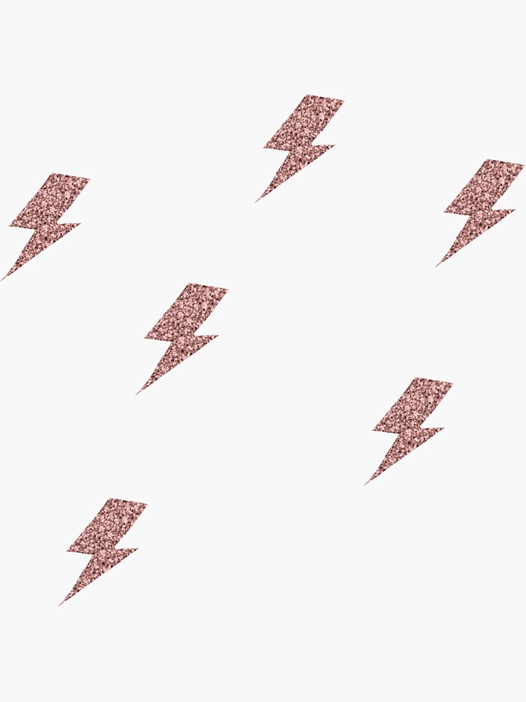 "rose gold glitter lightning bolts" Sticker for Sale by savannassanchez ...