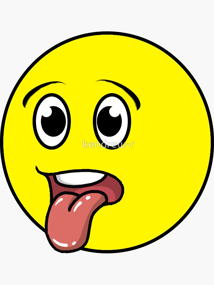"Lick Face Emoji" Sticker for Sale by kendrew-r | Redbubble