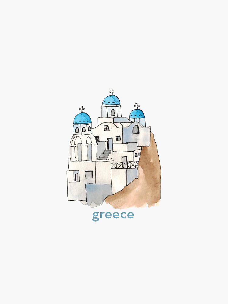 "Greece Watercolor" Sticker for Sale by mollys5313 | Redbubble