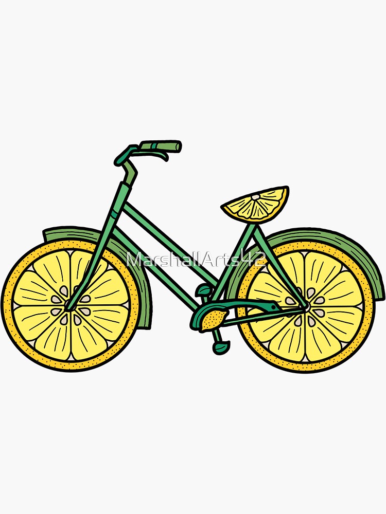 "Lemon Bike" Sticker by MarshallArts42 | Redbubble