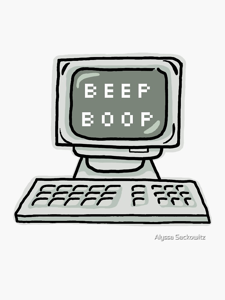 "Beep Boop Animated Computer" Sticker by AlyssaNS | Redbubble