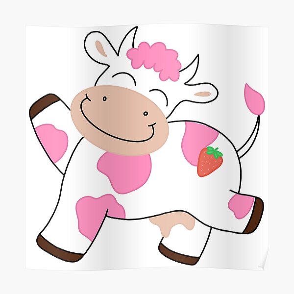 "strawberry cow" Poster by cassidyjane | Redbubble
