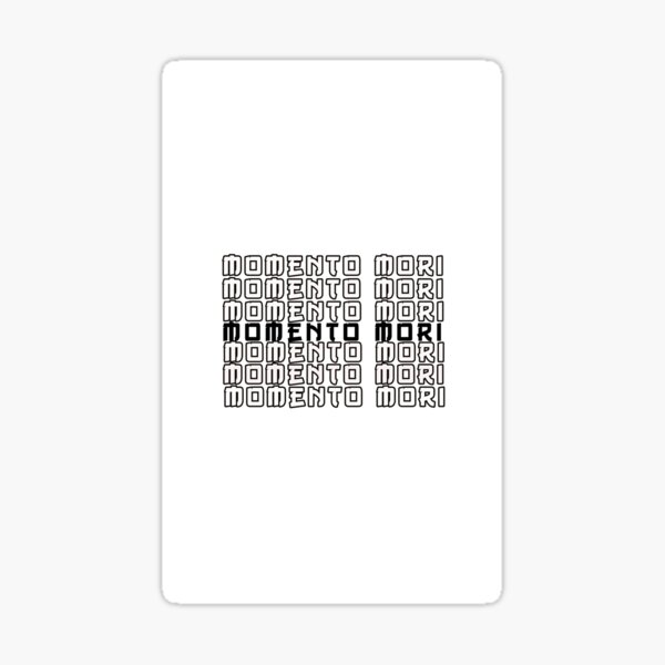 "momento mori letters " Sticker for Sale by nickynitro28 | Redbubble