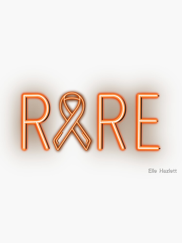 "Orange RARE Neon Awareness Ribbon" Sticker for Sale by ElleHazlett ...
