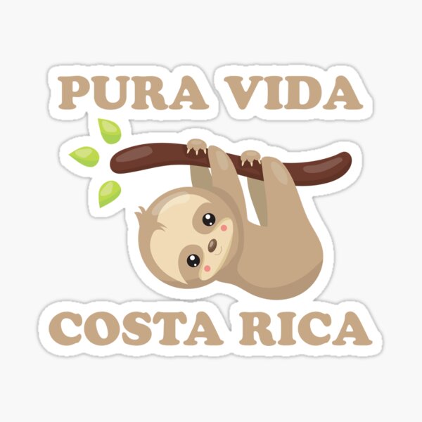 "Pura Vida Sloth Costa Rica" Sticker for Sale by MakaWati | Redbubble