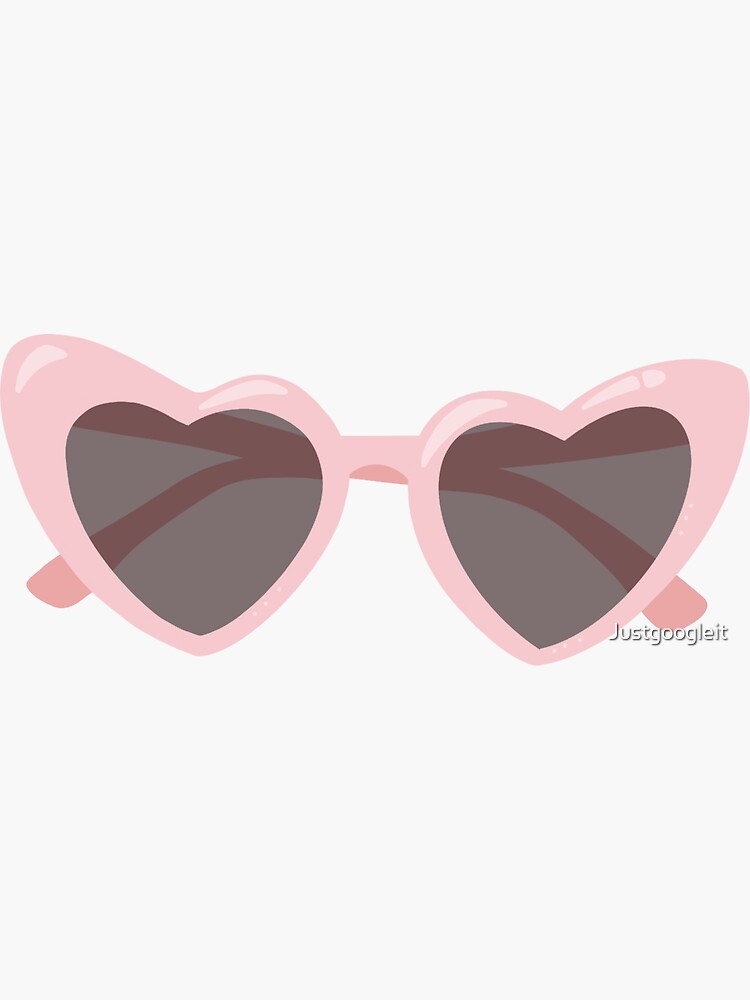 "Heart shaped sunglasses Pink aesthetic" Sticker for Sale by ...