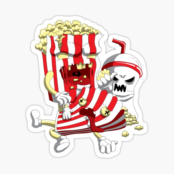 "Cool and Creepy Zombie Popcorn for Horror Fans" Sticker for Sale by ...