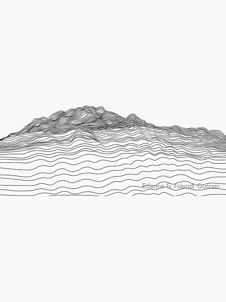 "Mountain contour drawing, line art" Sticker for Sale by EtienneOutram ...