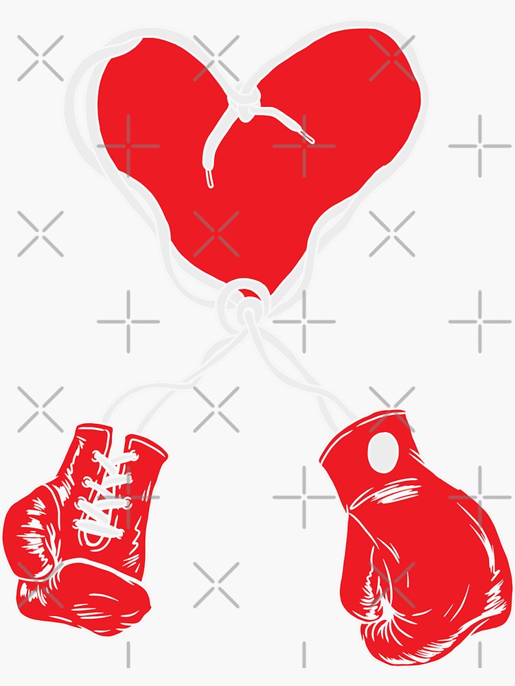 "Boxing Boxer Valentines Day Heart Fight " Sticker by FY83 | Redbubble
