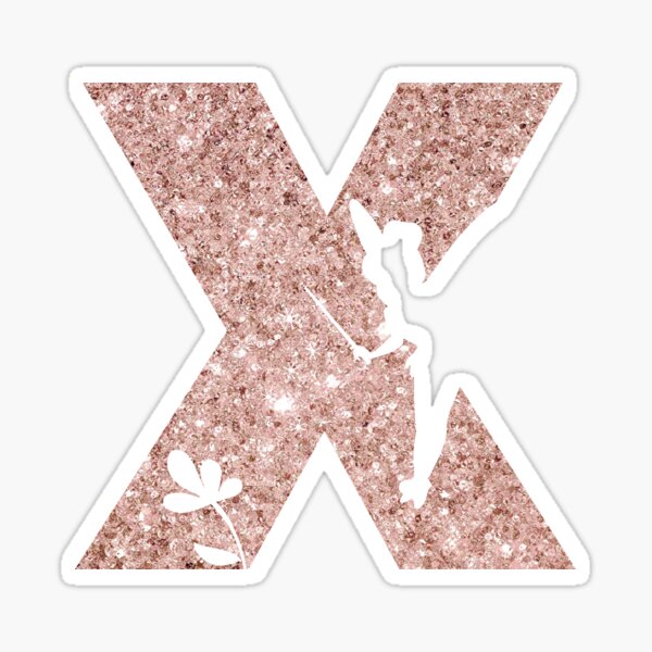 "Letter X Rose Gold Glitter Fairy Monogram" Sticker for Sale by ...