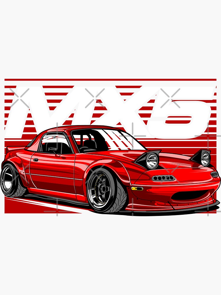 "Sport Car MX5 Die Cast Car - Diecast Cartoon Design " Sticker for Sale ...