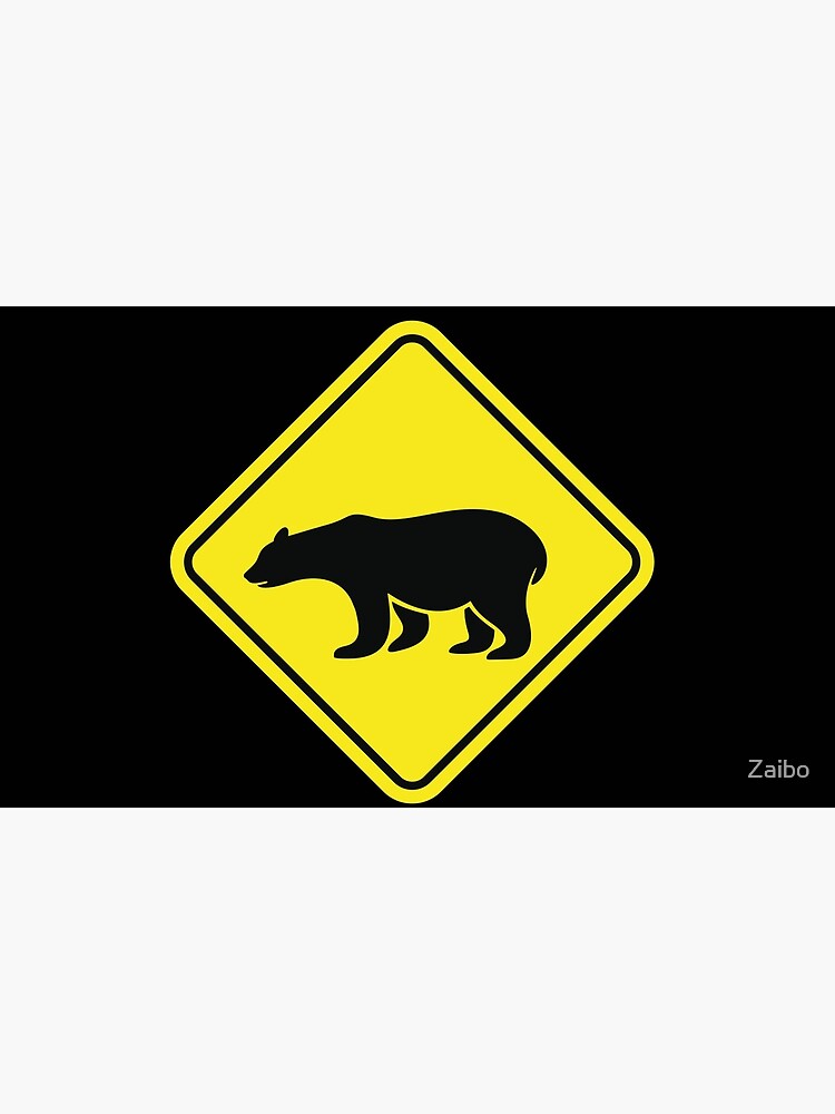 "Grizzly bear - road sign" Canvas Print for Sale by Zaibo | Redbubble