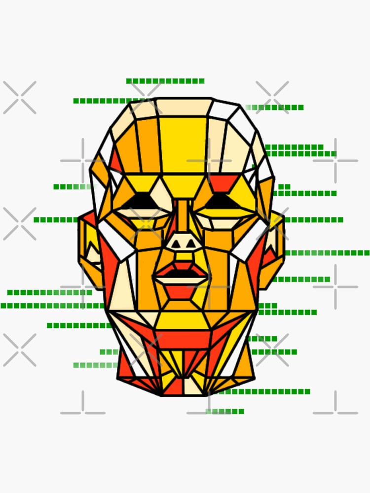 "Geometry Face" Sticker by yuliyen | Redbubble