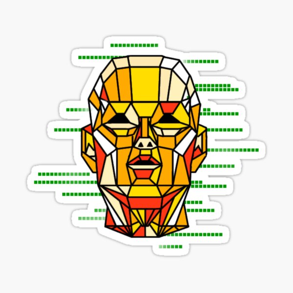 "Geometry Face" Sticker by yuliyen | Redbubble