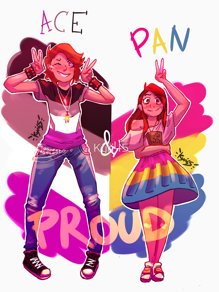 "Ace/Pan & Proud" T-shirt for Sale by Kyri45 | Redbubble | asexuality ...