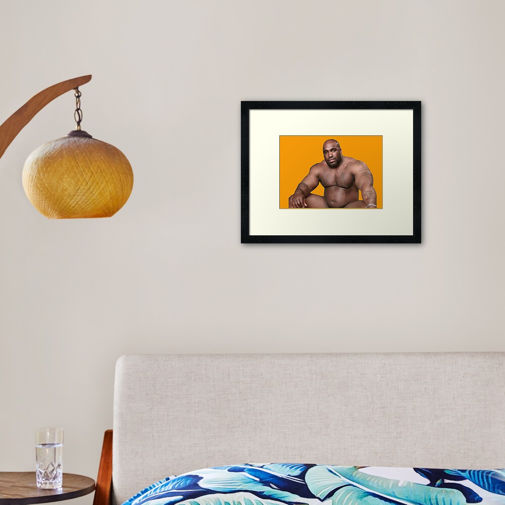 "Barry Wood sitting on bed Orange Background" Framed Art Print for Sale ...