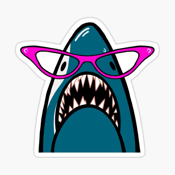 "Fancy Shark" Sticker by JaxArtFx | Redbubble