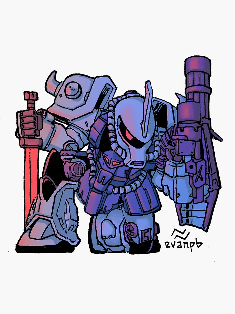 "Gouf Custom" Sticker for Sale by evanthewizard | Redbubble
