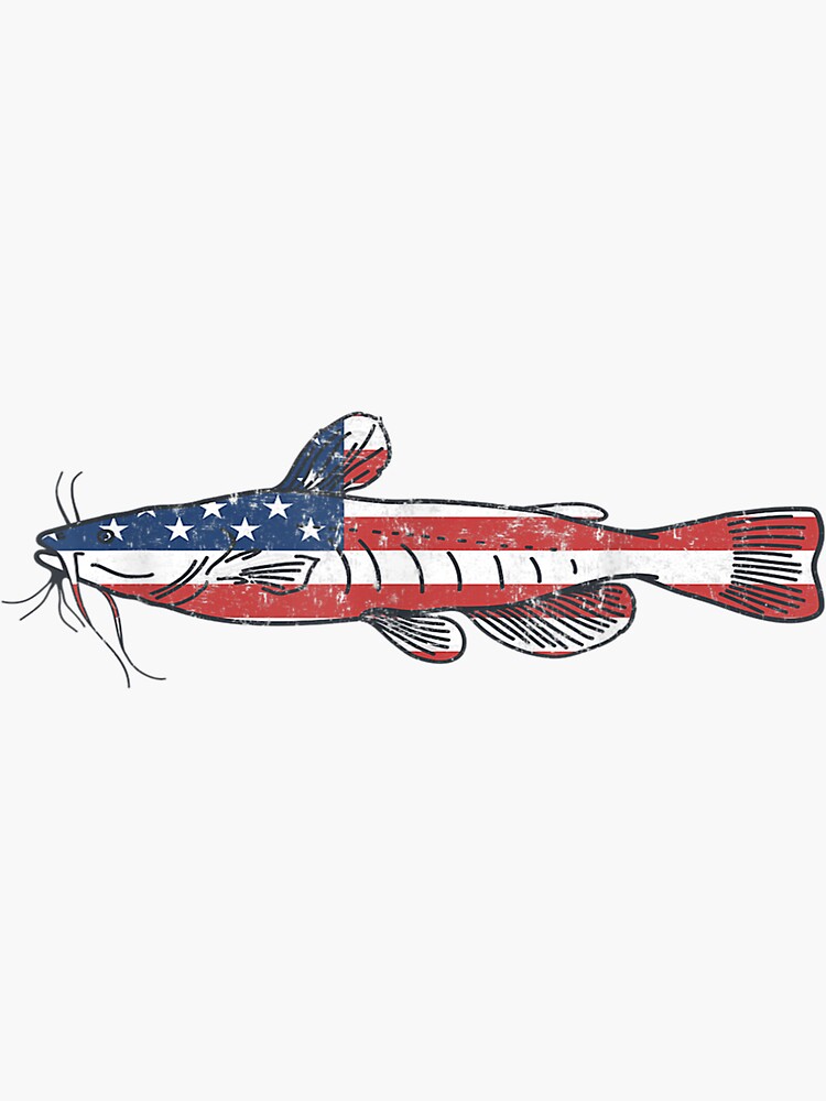 Sticker « Hommes Catfishing Catfish Apparel American Flag Fish », par ...