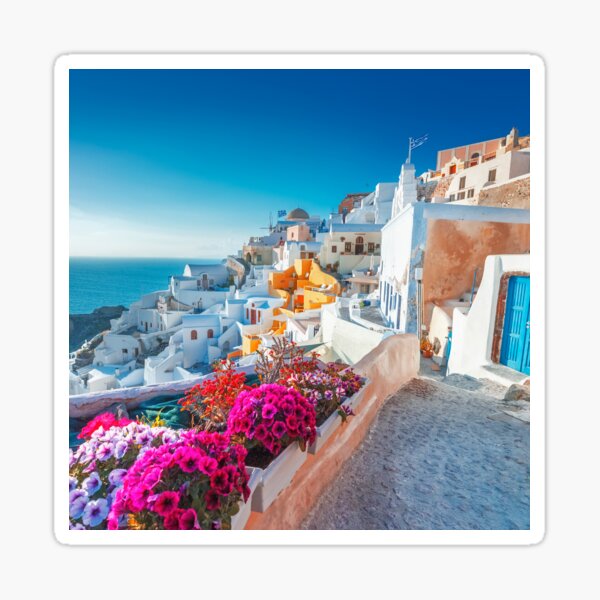 "Breathtaking Santorini, Greece Sticker" Sticker for Sale by Lunaandink ...